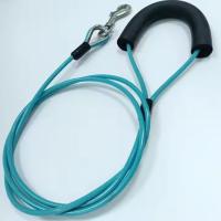 China Heavy Duty Tie Out Cable Leash with Metal Durable Spring Double-ended Steel Glue Coating Wire Traction Rope for Dogs Outdoor for sale
