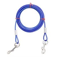 China Tie Out Cable Leash With Metal Durable Coating Anti-Bite Steel Wire Rope Dog Tie Out Cable Leash For Dog for sale