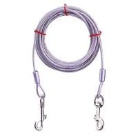 China Tie Out Cable Leash With Metal Durable Coating Anti-Bite Steel Wire Rope Dog Tie Out Cable Leash For Dog for sale