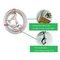 China Tie Out Cable Leash With Metal Durable Coating Anti-Bite Steel Wire Rope Dog Tie Out Cable Leash For Dog for sale