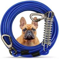 China Heavy Duty Retractable Tie Out For Large Dogs Double Ended Steel Glue Coating Wire for sale