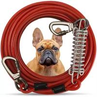 China Heavy Duty Retractable Tie Out For Large Dogs Double Ended Steel Glue Coating Wire for sale