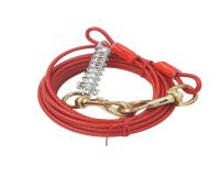 China Anti Bite Dog Tie Out Cable And Stake 25ft PVC Coated Eco Friendly 45# 60# 70# for sale