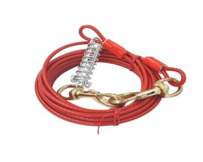 China Anti Bite Dog Tie Out Cable And Stake 25ft PVC Coated Eco Friendly 45# 60# 70# for sale