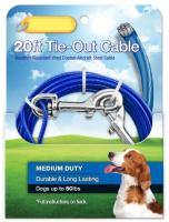 China Blue PVC Coated Dog Tie Out Cable with 20FT Length and 920 Lbs Break Strength for Medium Duty Dogs for sale