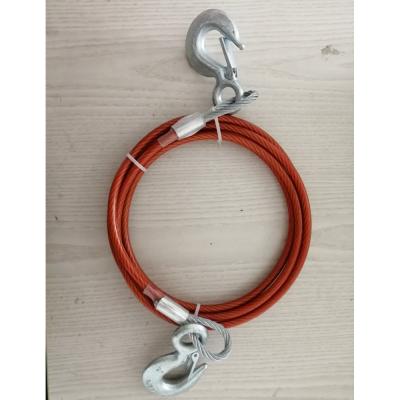 China 8mm Coated To 10mm 3.5m Steel Tow Cable 60# Steel Grade for sale