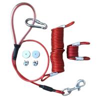 China Outdoor High Carbon Steel Retractable Dog Tie Out Cable with 4.41 KN Breaking Strength and Customizable Length for sale