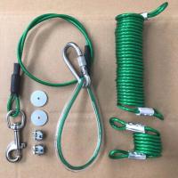 China Outdoor High Carbon Steel Retractable Dog Tie Out Cable with 4.41 KN Breaking Strength and Customizable Length for sale