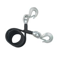 China Heavy Duty Car Emergency Tow Cable  PVC Coated Steel Wire Rope With Hooks for sale