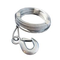 China Heavy Duty Car Emergency Tow Cable  PVC Coated Steel Wire Rope With Hooks for sale