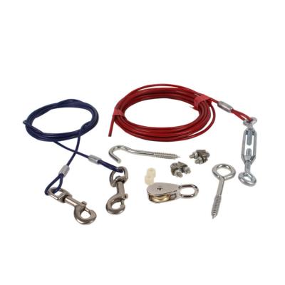 China Dog Zip Line Heavy Duty Dog Run Cable For Large Dogs Up to 250lbs for sale