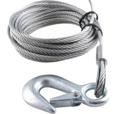 China Galvanized Steel Wire Rope Car Tow Cable 6x19+IWRC 50feet for sale