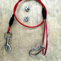 China Retractable PVC Coated Dog Tie Out Cable with 12ft Length and Eco-Friendly Design for sale