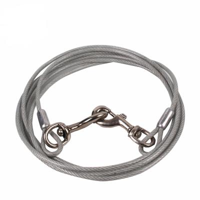 China PVC Coated Steel Core Dog Tie Out Cable And Stake Pet Leashes for sale