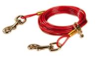 China GaoSheng Factory Supply Colorful Outdoor Dog Cable 7x7 20ft Pvc Coated Steel Wire Rope Dog Tie Out Cable for sale