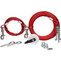 China GaoSheng Factory Supply Colorful Outdoor Dog Cable 7x7 20ft Pvc Coated Steel Wire Rope Dog Tie Out Cable for sale