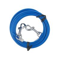 China GaoSheng Factory Supply Colorful Outdoor Dog Cable 7x7 20ft Pvc Coated Steel Wire Rope Dog Tie Out Cable for sale