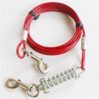 China Anti Bite Steel Wire Rope Dog Outdoor Leash Stake 30lbs Supported Weight for sale