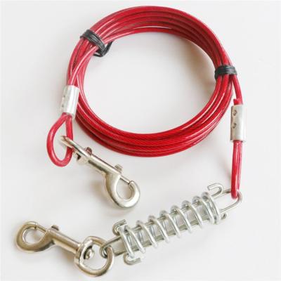 China Anti Bite Steel Wire Rope Dog Outdoor Leash Stake 30lbs Supported Weight for sale