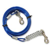 China Anti Bite Steel Wire Rope Dog Outdoor Leash Stake 30lbs Supported Weight for sale
