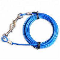 China Anti Bite Steel Wire Rope Dog Outdoor Leash Stake 30lbs Supported Weight for sale