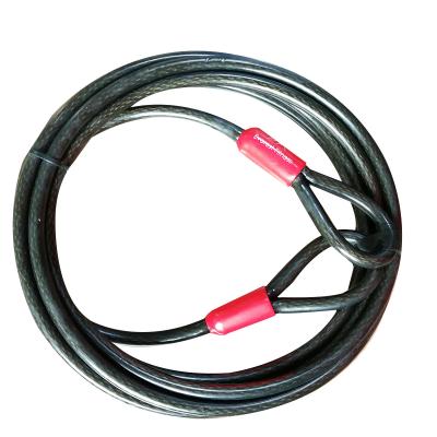 China Vinyl Coated Wire Rope Assembly Security Cable Lock With Loop Ends for sale
