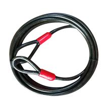 China Vinyl Coated Wire Rope Assembly Security Cable Lock With Loop Ends for sale