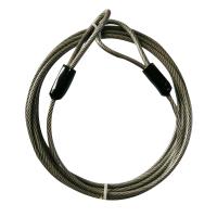China Vinyl Coated Wire Rope Assembly Security Cable Lock With Loop Ends for sale