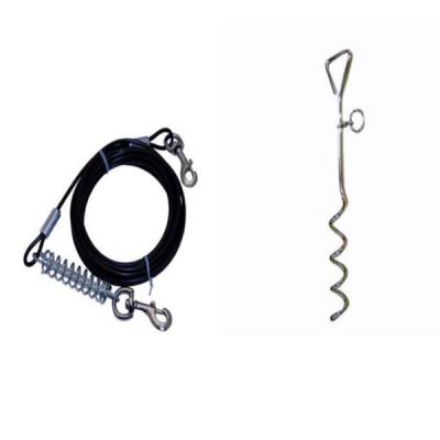 China Galvanized Steel Dog Tie Out Cable with 10 Feet Length and Rust-Resistant Coating for Secure Pet Tethering for sale