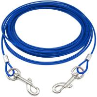 China Steel Material Dog Tie Out Cable with 60 Lbs Capacity and 20 Foot Length for Medium Dogs for sale