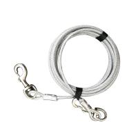 China Hot Selling Customized PVC Coated Steel Wire Rope Pet Outdoor Training Dog Tie Out Cable for sale