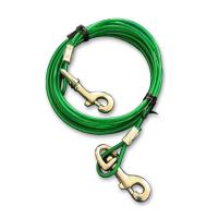 China Hot Selling Customized PVC Coated Steel Wire Rope Pet Outdoor Training Dog Tie Out Cable for sale