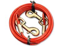 China Hot Selling Customized PVC Coated Steel Wire Rope Pet Outdoor Training Dog Tie Out Cable for sale
