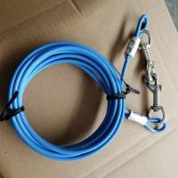 China High Tensile Strength Pet Training PVC Coated Steel Dog Tie Out Cable And Stake for sale