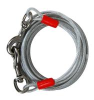 China Heavy Duty Pet Training 7x7 PVC Coated Dog Tie Out Cable And Stake for sale