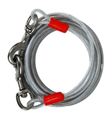 China Heavy Duty Pet Training 7x7 PVC Coated Dog Tie Out Cable And Stake for sale