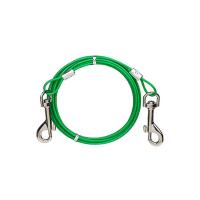 China Heavy Duty Pet Training 7x7 PVC Coated Dog Tie Out Cable And Stake for sale