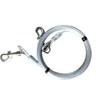 China Heavy Duty Pet Training 7x7 PVC Coated Dog Tie Out Cable And Stake for sale