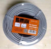 China Clear Vinyl Coated Galvanized Steel Wire Rope 3.0mm Diameter 100m Length for Safety Protection and Binding for sale