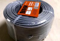 China Clear Vinyl Coated Galvanized Steel Wire Rope 3.0mm Diameter 100m Length for Safety Protection and Binding for sale