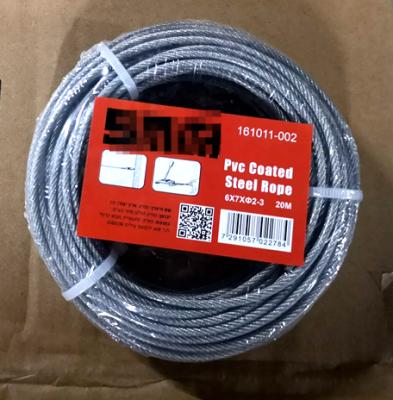 China Clear Vinyl Coated Galvanized Steel Wire Rope 3.0mm Diameter with 350 kgs Breaking Strength for Safety Protection for sale