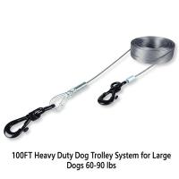 China Heavy Duty 100FT PVC Coated Trolley System for Large Dogs - Durable Dog Tie Out Cable for sale