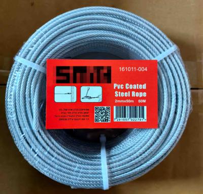 China Clear Vinyl Coated Galvanized Steel Wire Rope 2.0mm Diameter with 1770 MPa Tensile Strength for Safety Protection for sale