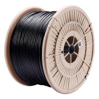 China 7x19 Structure 6mm Black Nylon Coated Gym Cable with 2400 lbs Breaking Strength and 1000m Length for sale