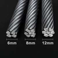 China Flexible Black Carbon Steel Wire Rope Cable in 6mm 8mm 10mm 12mm Sizes with 6x19+IWS Structure for sale