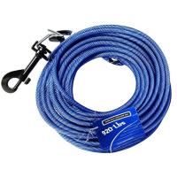 China Blue PVC Coated Dog Tie Out Cable with 20FT Length and 920 Lbs Break Strength for Medium Duty Dogs for sale