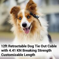 China Retractable PVC Coated Dog Tie Out Cable with 12ft Length and Eco-Friendly Design for sale