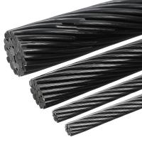 China Flexible Black Carbon Steel Wire Rope Cable in 6mm 8mm 10mm 12mm Sizes with 6x19+IWS Structure for sale