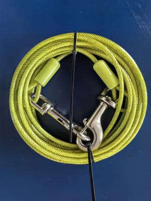 China Heavy Duty Dog Tie Out Cable with 100 Pounds Capacity and 20 Foot Length for Large Dogs - Weather-resistant and Rust-proof for sale