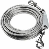 China Heavy Duty Dog Tie Out Cable with 100 Pounds Capacity and 20 Foot Length for Large Dogs - Weather-resistant and Rust-proof for sale